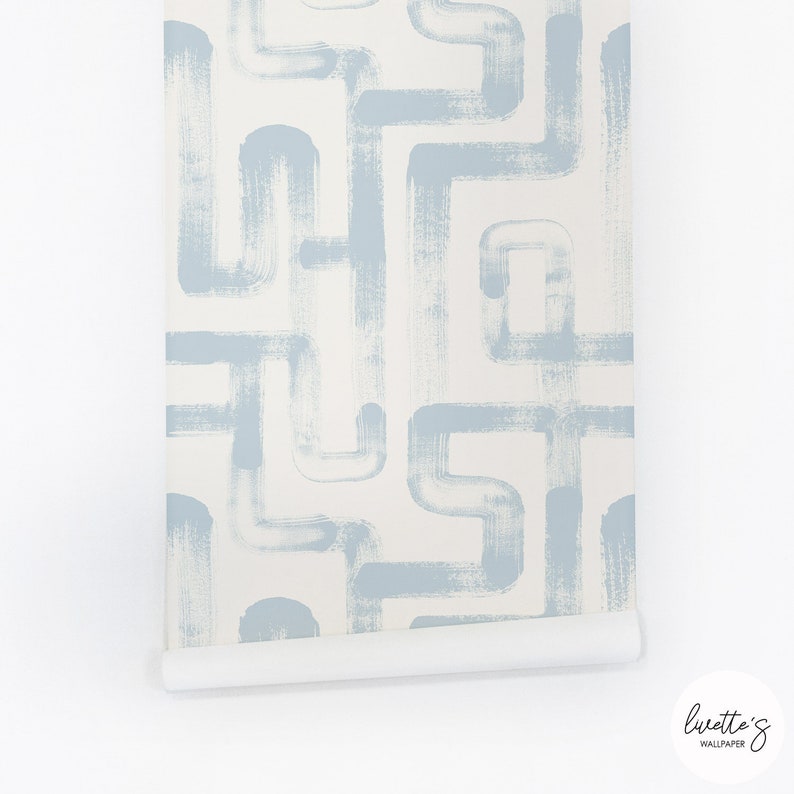 Blue London Metro Lines Wallpaper, Timeless Home Decor, Traditional or ...