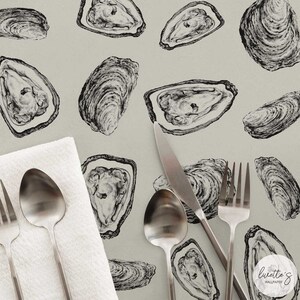 Oyster Shell Wallpaper, Gray Food Inspired Wall Panel (peel and Stick ...