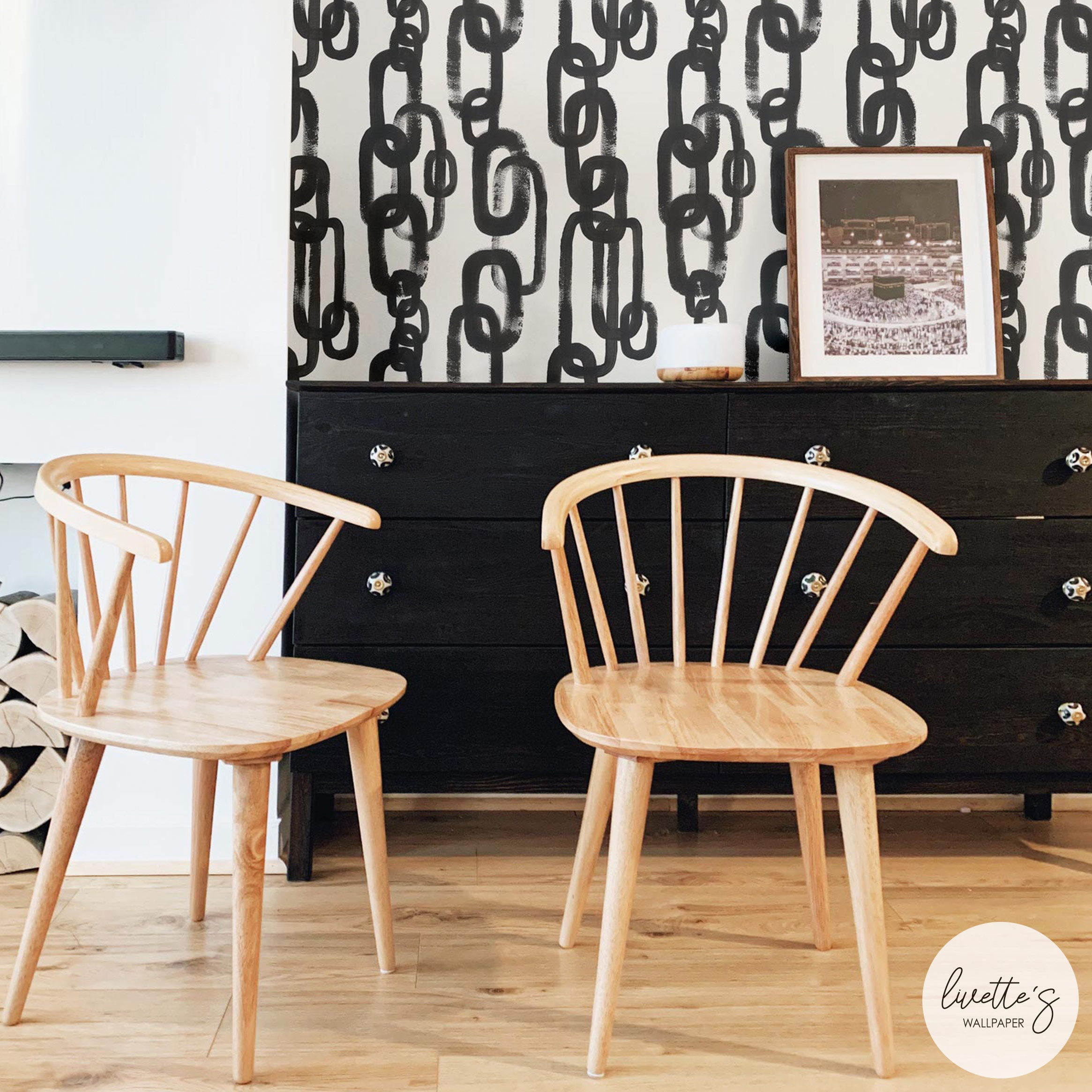 Chain Design Wallpaper Timeless Home Decor Traditional or | Etsy