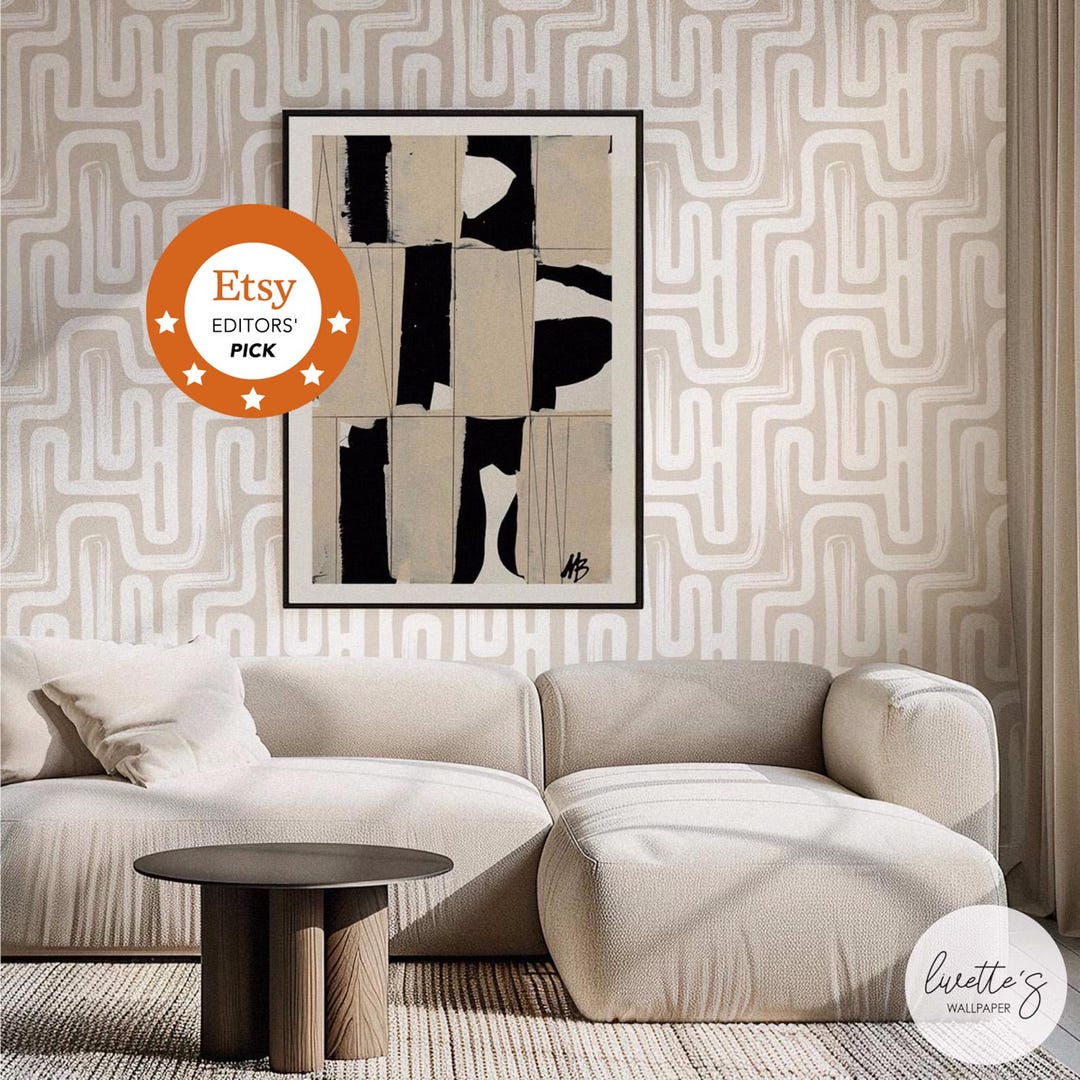 Metallic Pearl Paintbrush Maze Wallpaper - Etsy