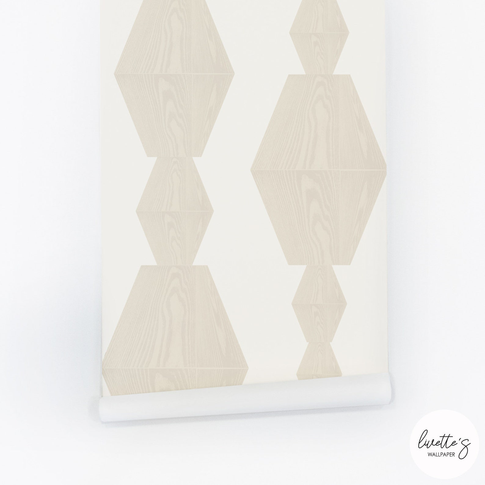 Neutral Infinity Wood Block Design Removable Wallpaper, Self Adhesive ...
