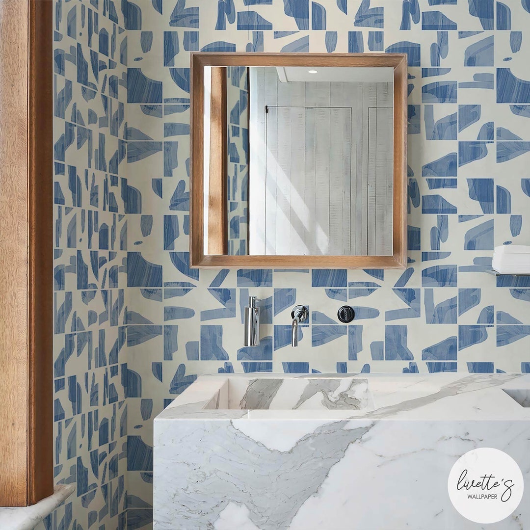 Peel and Stick Fabric Wallpaper Nautical Pattern Removable Wall Tiles ...