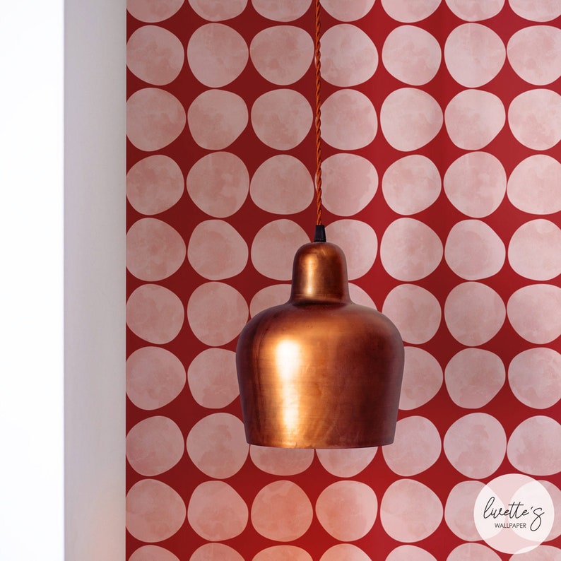 Eclectic Pink Dots Design Removable Wallpaper / Abstract - Etsy