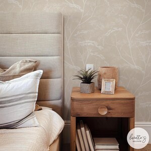 Hazelnut Color Wildflower Removable Wallpaper, Available as Self ...