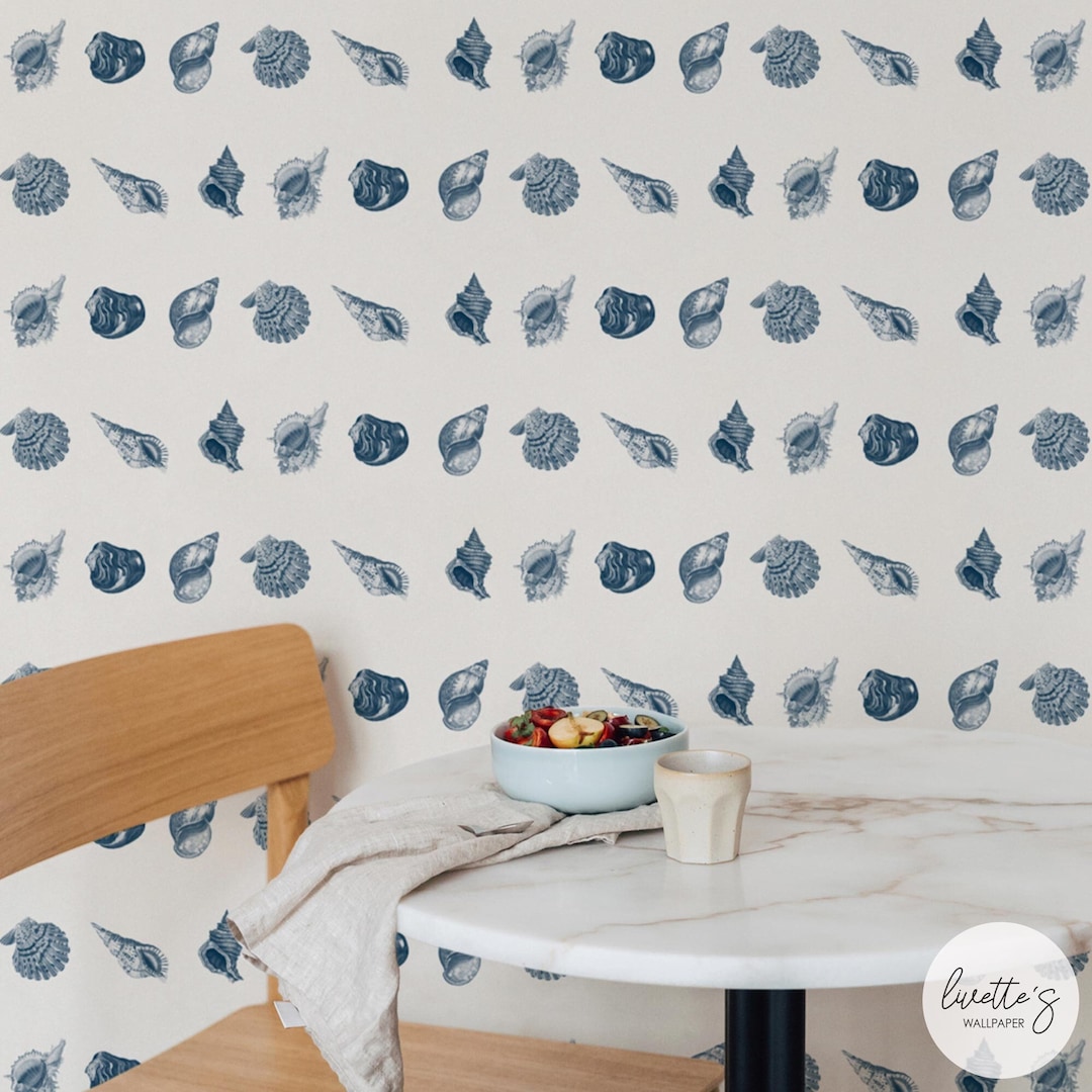 Coastal Wallpaper Peel and Stick Nautical Fabric Wallpaper Blue Coastal ...