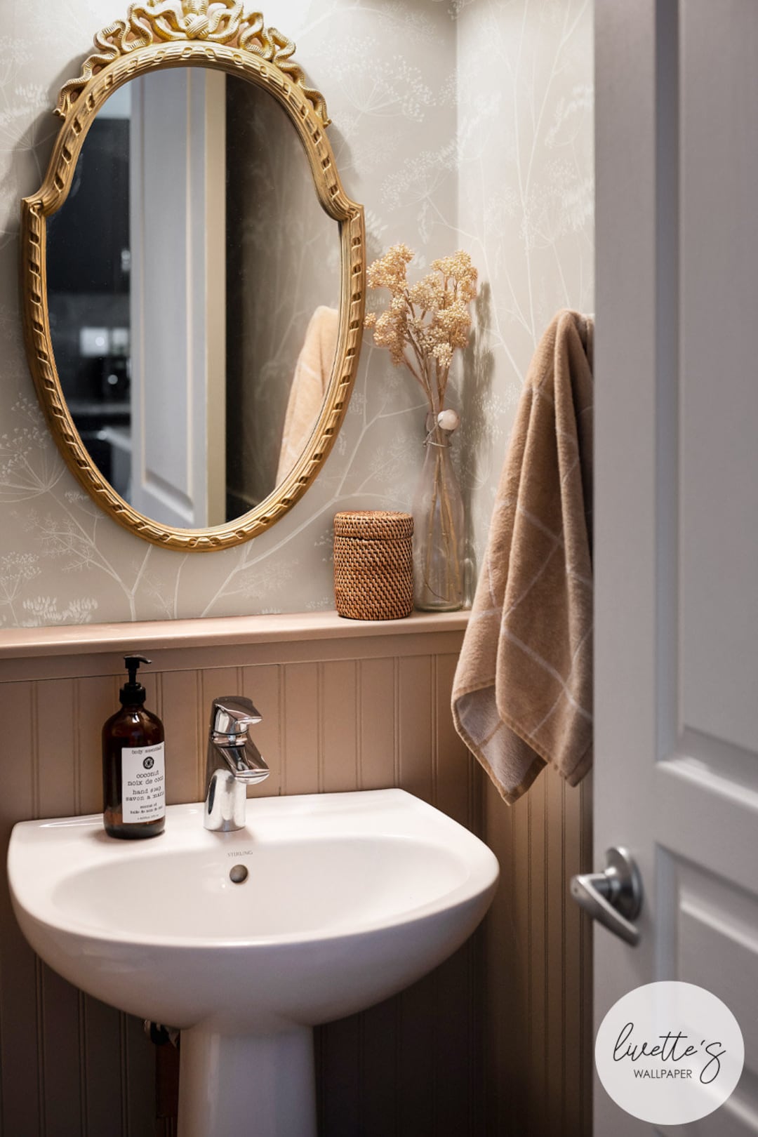 Hazelnut Color Wildflower Removable Wallpaper, Available as Self ...