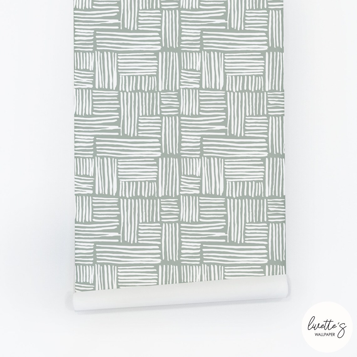 Sage Green Modern Plaid Design Removable Wallpaper Peel and - Etsy