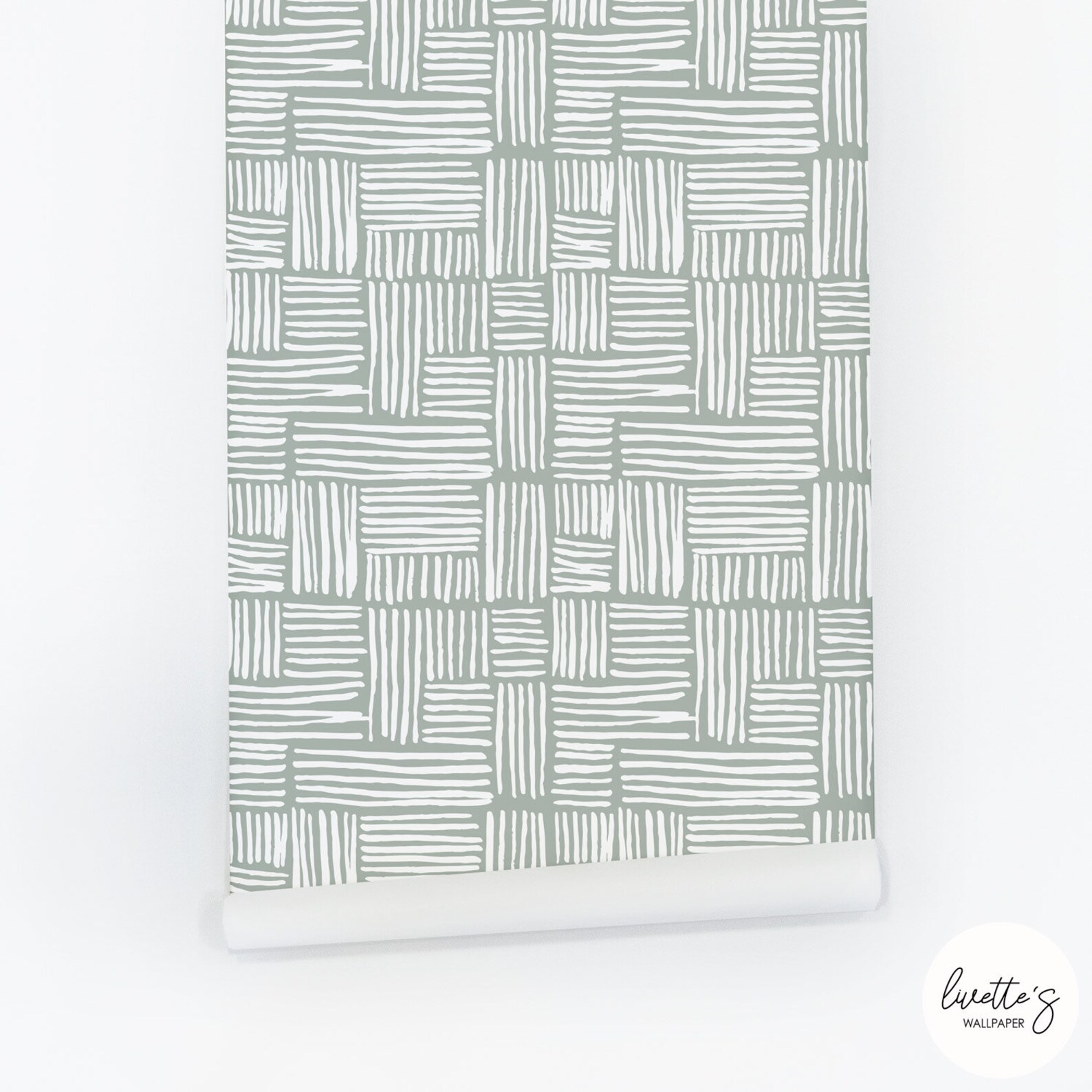 Sage Green Modern Plaid Design Removable Wallpaper Peel and - Etsy