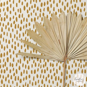Ochre Color Speckle Pattern Wallpaper / Neutral Bohemian Pattern ...