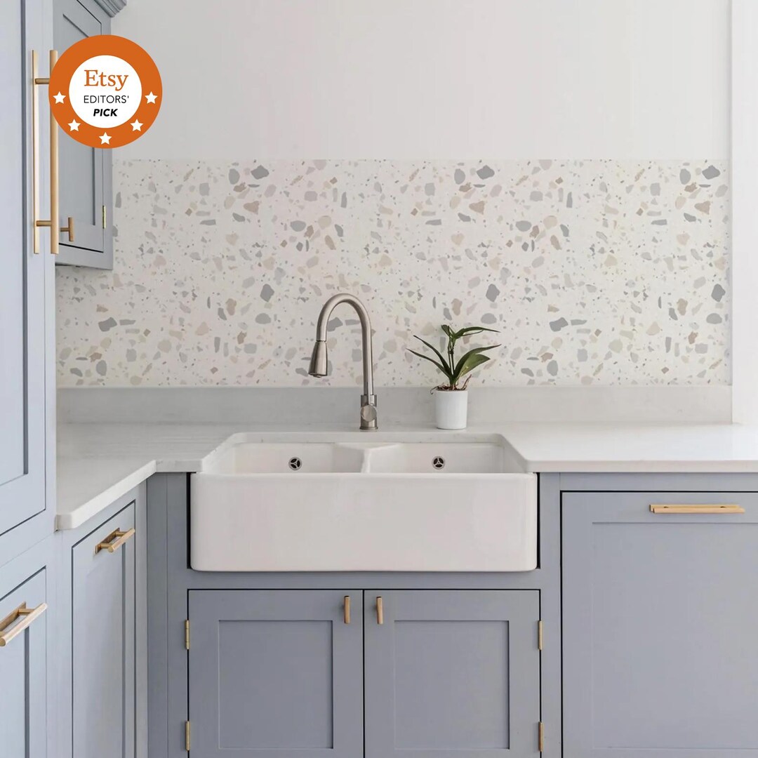 Greek Terrazzo Peel and Stick Backsplash: Vinyl-free Kitchen Decor - Etsy