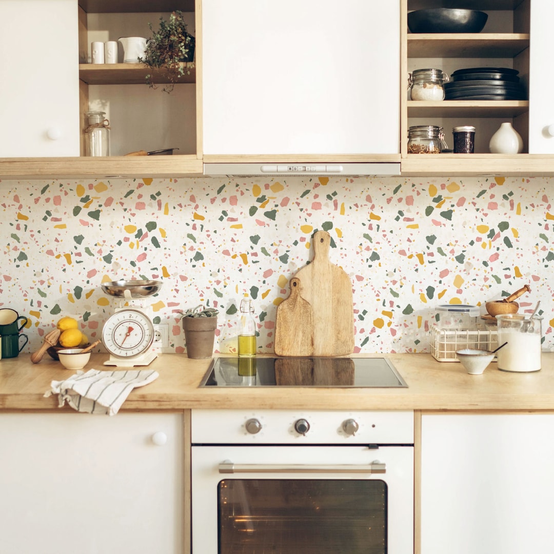 Terrazzo Peel and Stick Backsplash Best Backsplash for White Kitchen ...
