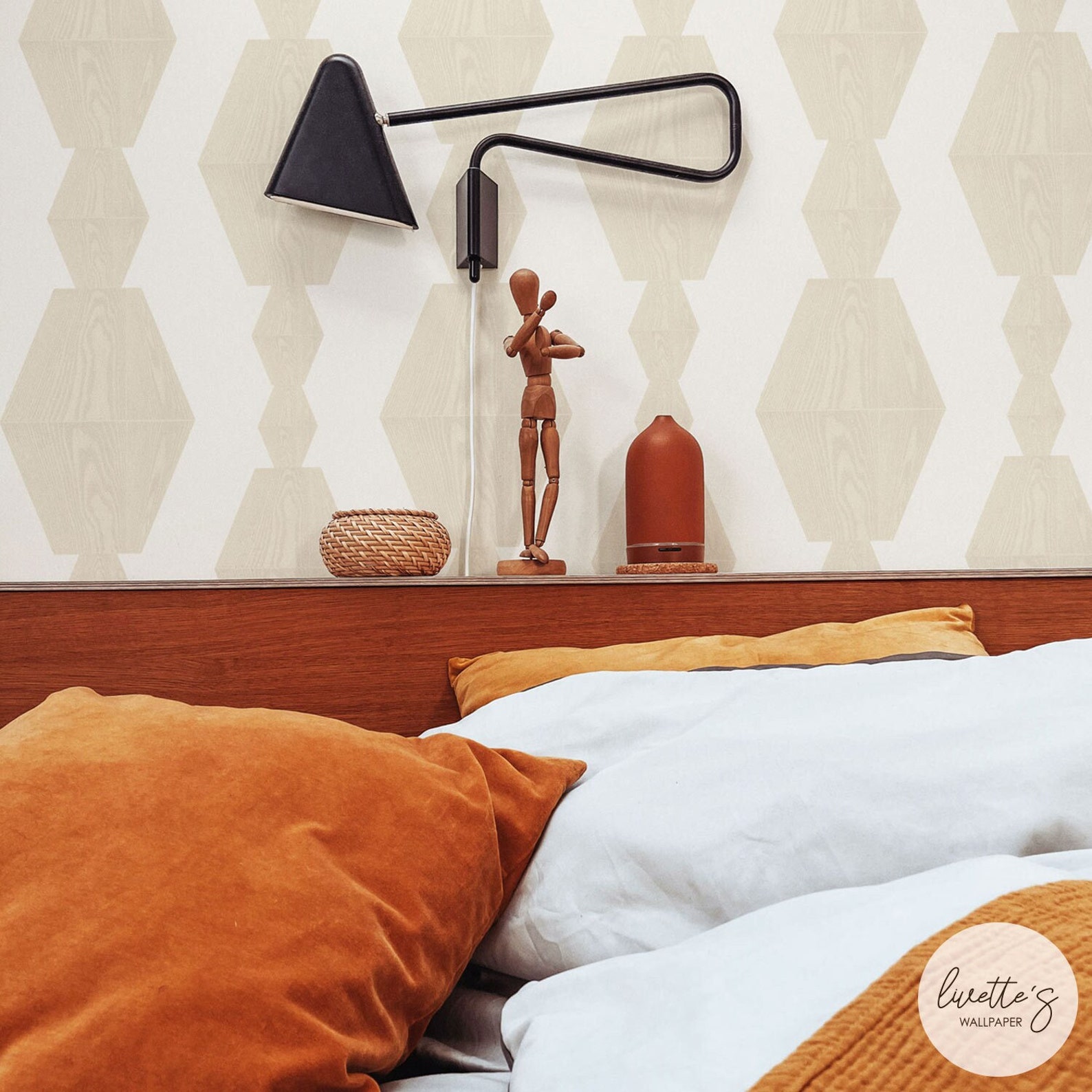 Neutral Infinity Wood Block Design Removable Wallpaper, Self Adhesive ...