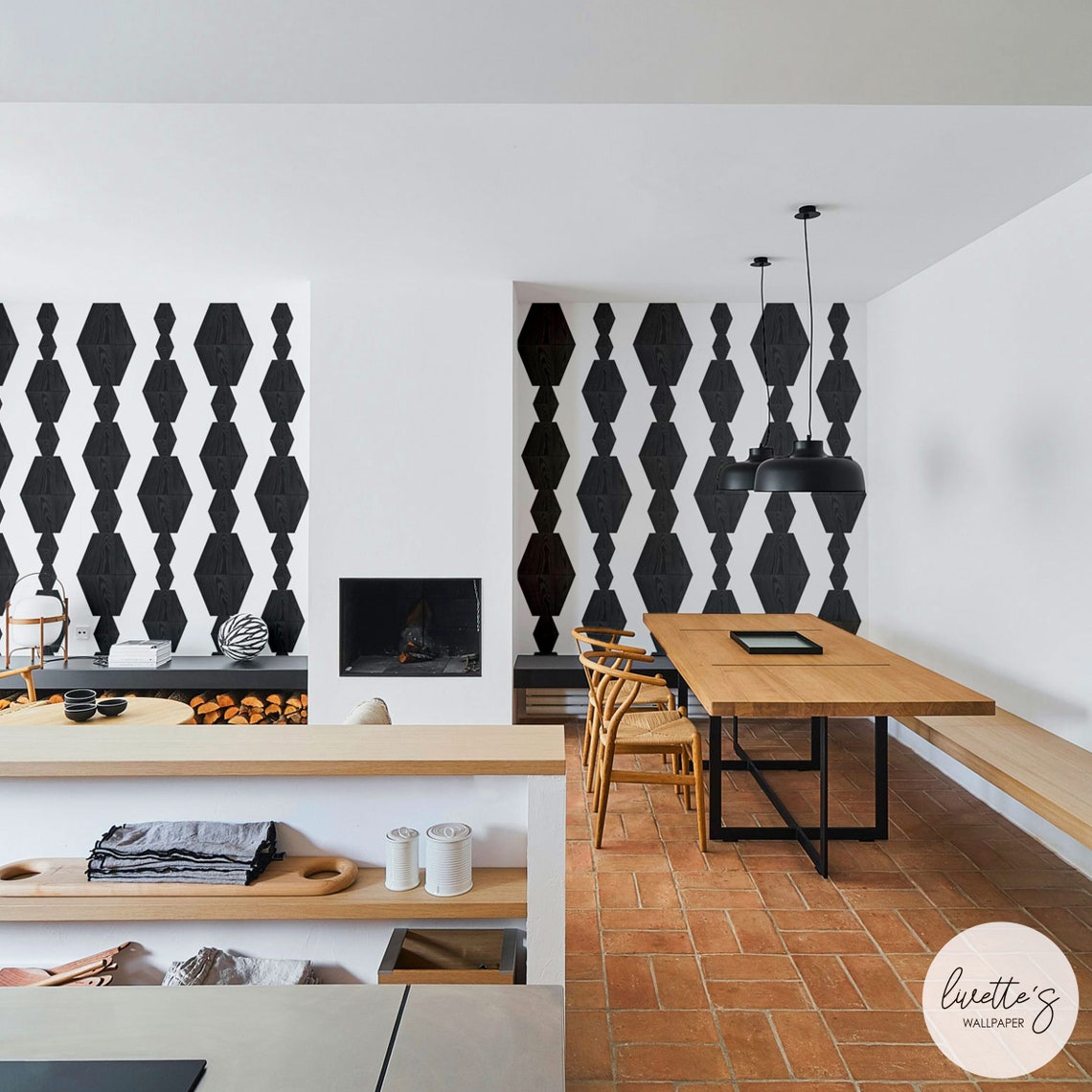 Infinity Wood Block Design Removable Wallpaper Self Adhesive | Etsy