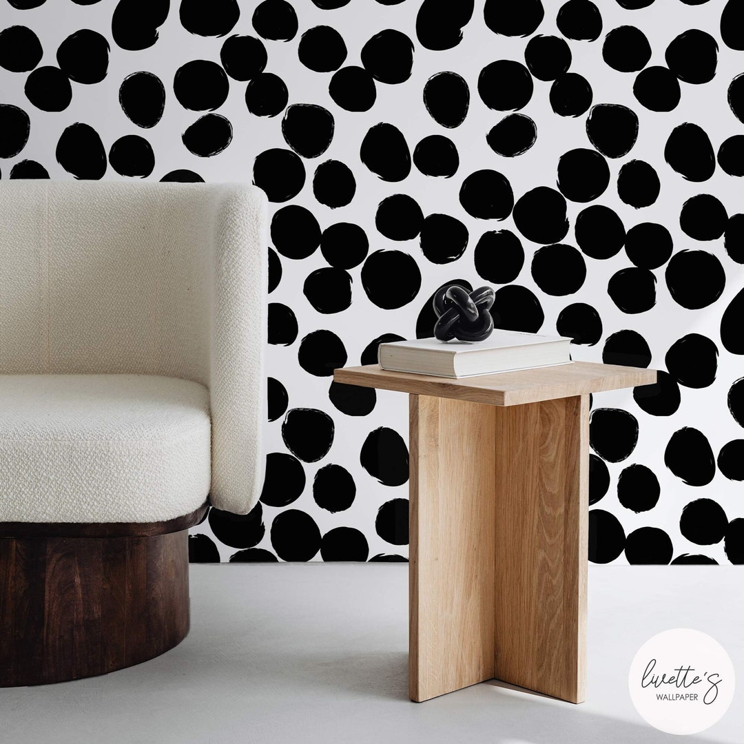 Polka Dot Wallpaper Black and White Dot Wallpaper Polka Dot Peel and ...