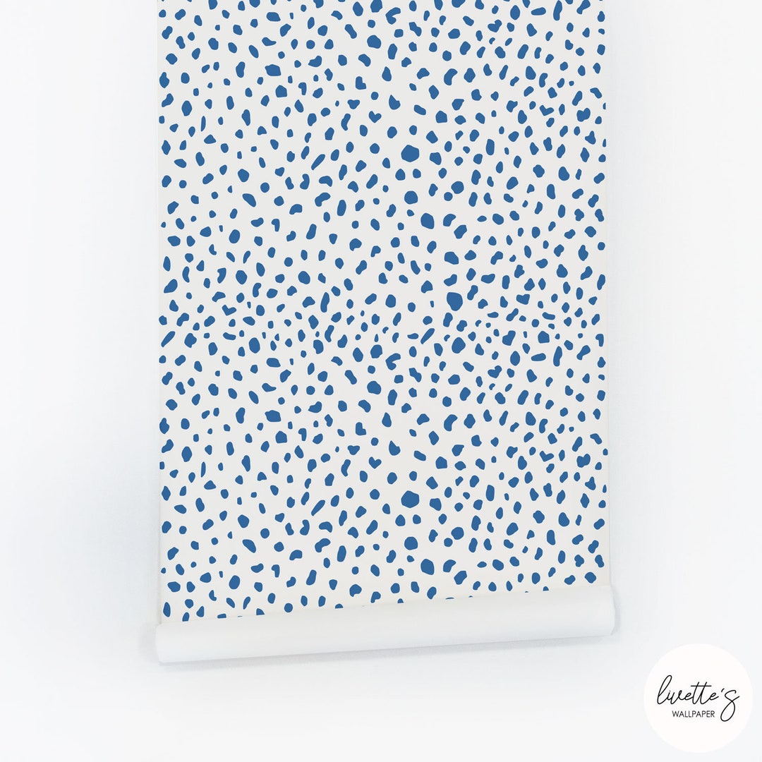 Blue Dalmatian Print Wallpaper, Peel and Stick, Self Adhesive ...
