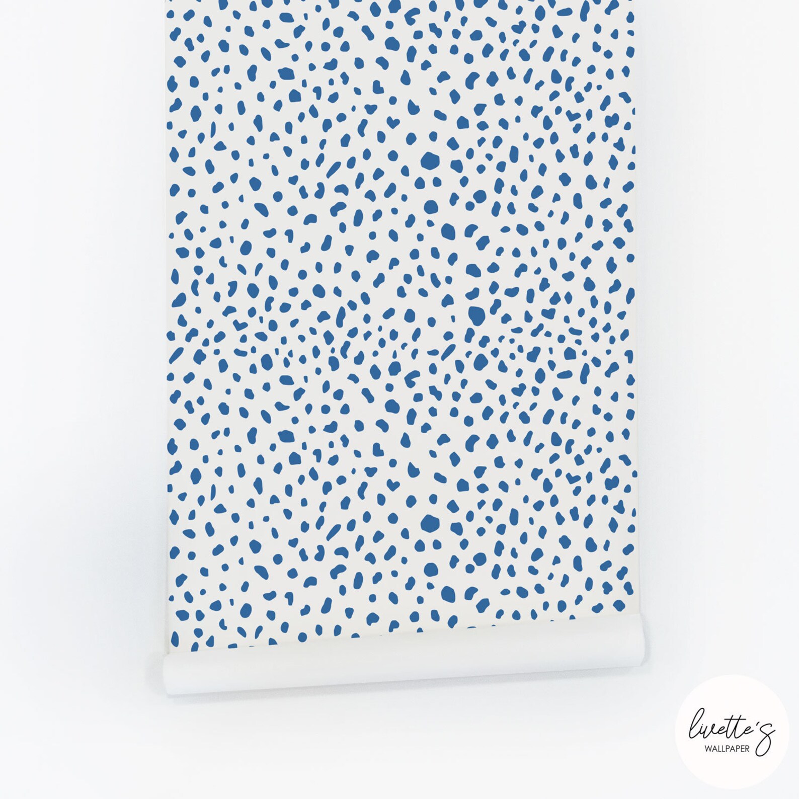 Blue Dalmatian Print Wallpaper, Peel and Stick, Self Adhesive ...