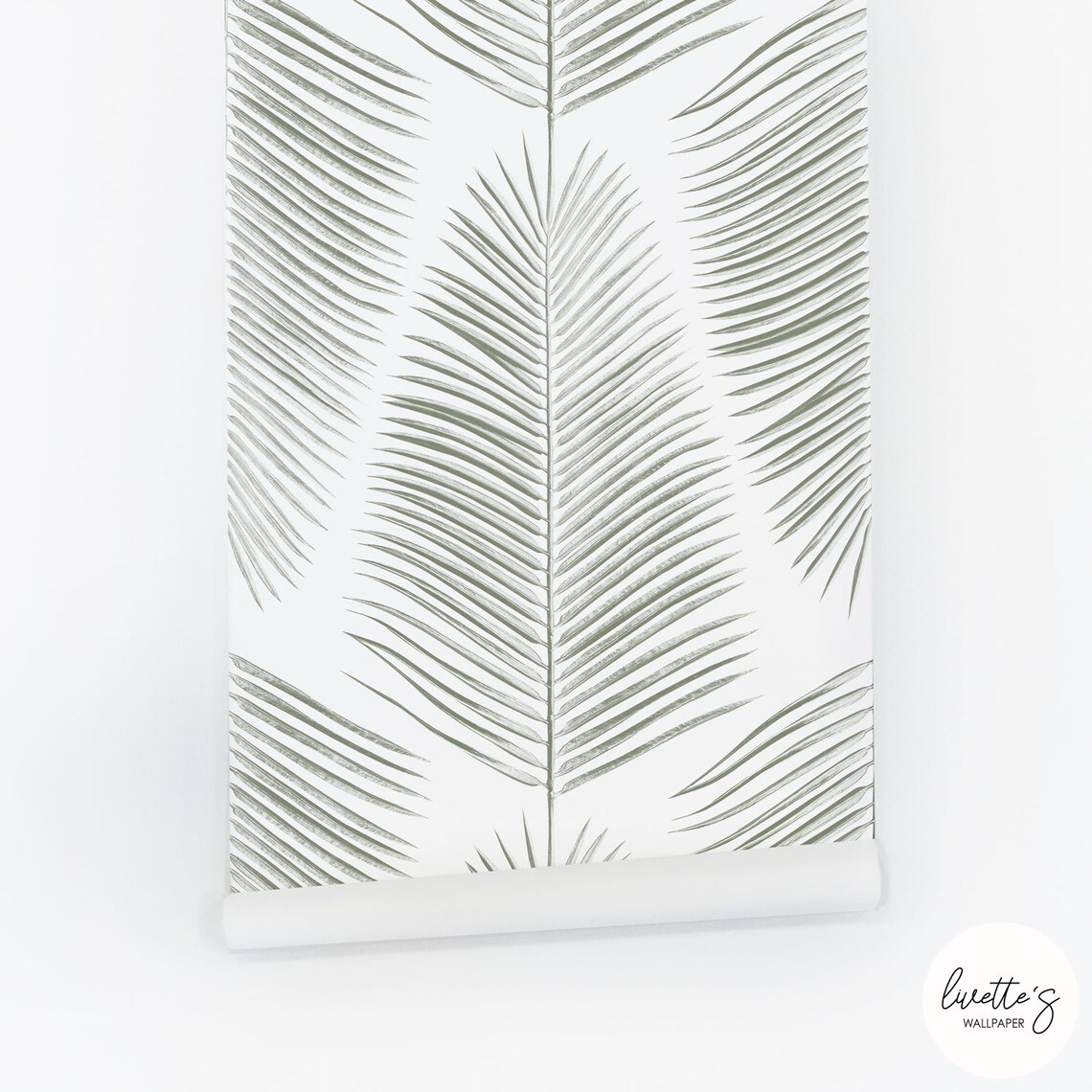 Green Color Palm Leaves Removable Wallpaper Self Adhesive or - Etsy