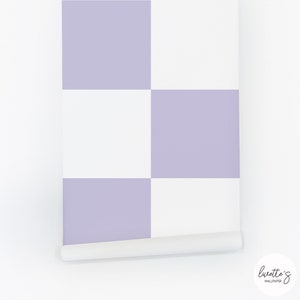 Pop Art Checkers Wallpaper in Lavender Color / Modern Design Wallpaper ...