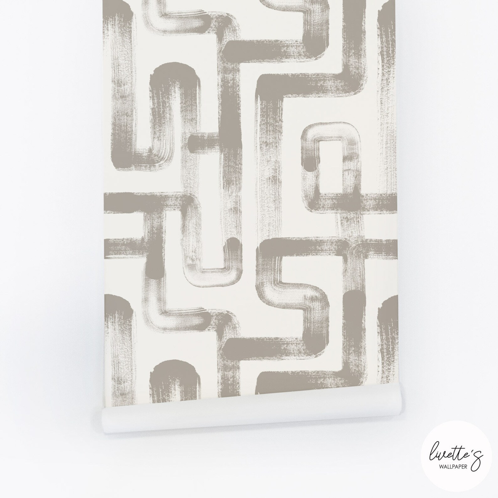 Greige London Metro Lines Wallpaper / Minimal Design Abstract Brush ...