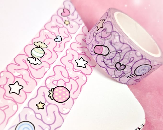 CANDY GUTS Washi Tape Stationary, Aesthetic, Kawaii Design, Paper Tape ...