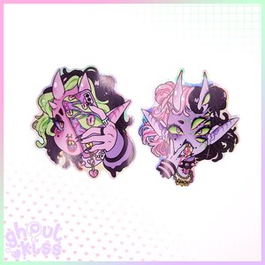 E-girl Demons Sticker Set 2 Vinyl Stickers, Holographic - Etsy