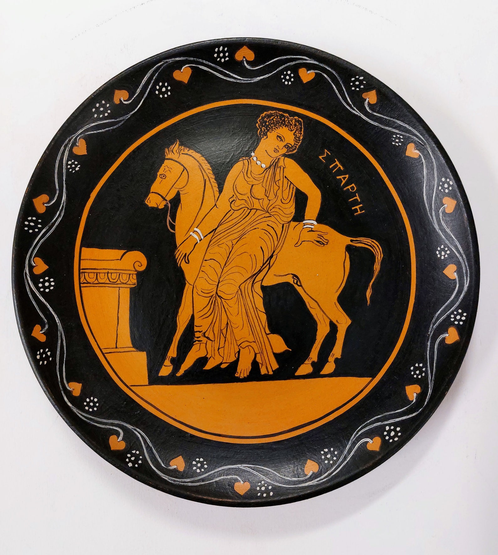 Wall Plate, House Decoration, Antique Vase Copy: Woman Named Sparta ...