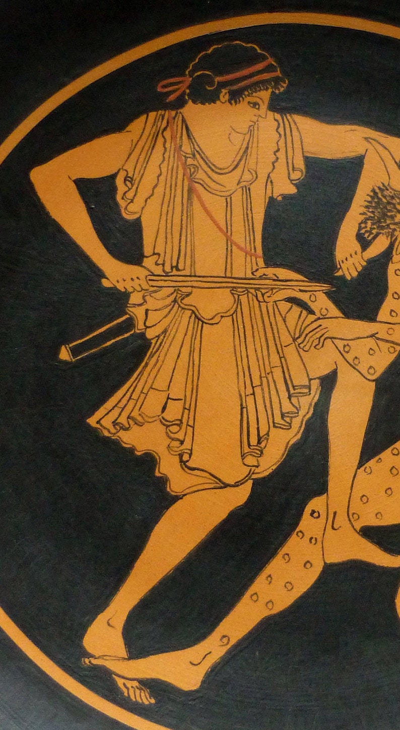 The Fight Between Theseus and Minotaur Hand-painted on - Etsy