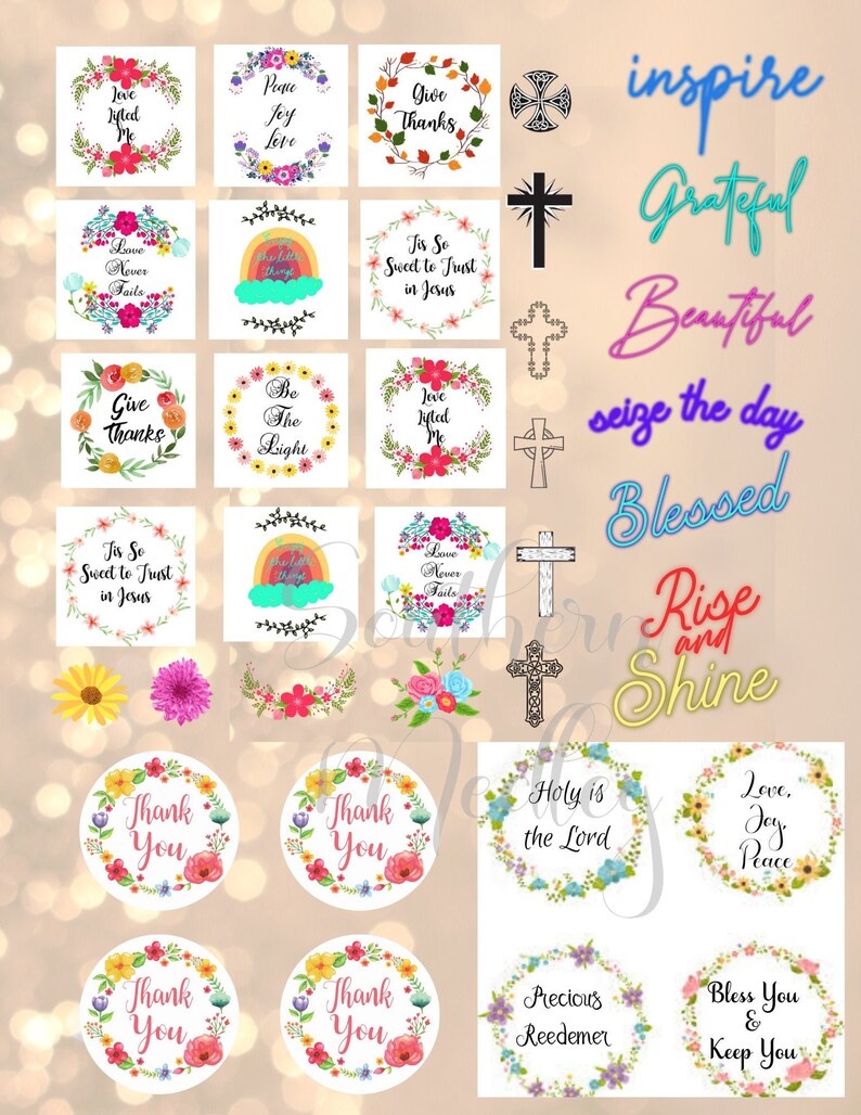 Printable Christian Stickers Digital Download Designs/inspirational ...