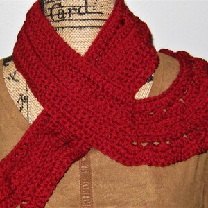 Women or Girls Red Crochet Scarf/ Crochet Winter Scarves - Etsy