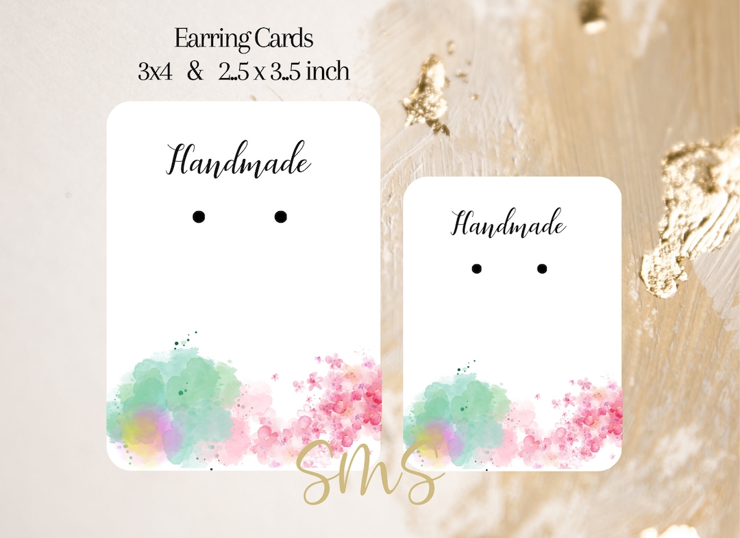 Custom Earring Card Printable. Watercolor Card. Earring Holders ...