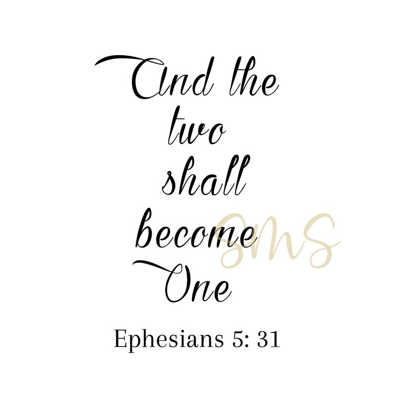 Wedding Signs, Quotes, Two Shall Become One, Digital File Download ...