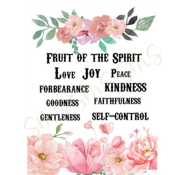 Printable Fruit of the Spirit Love Peace Joy Printable Art | Etsy