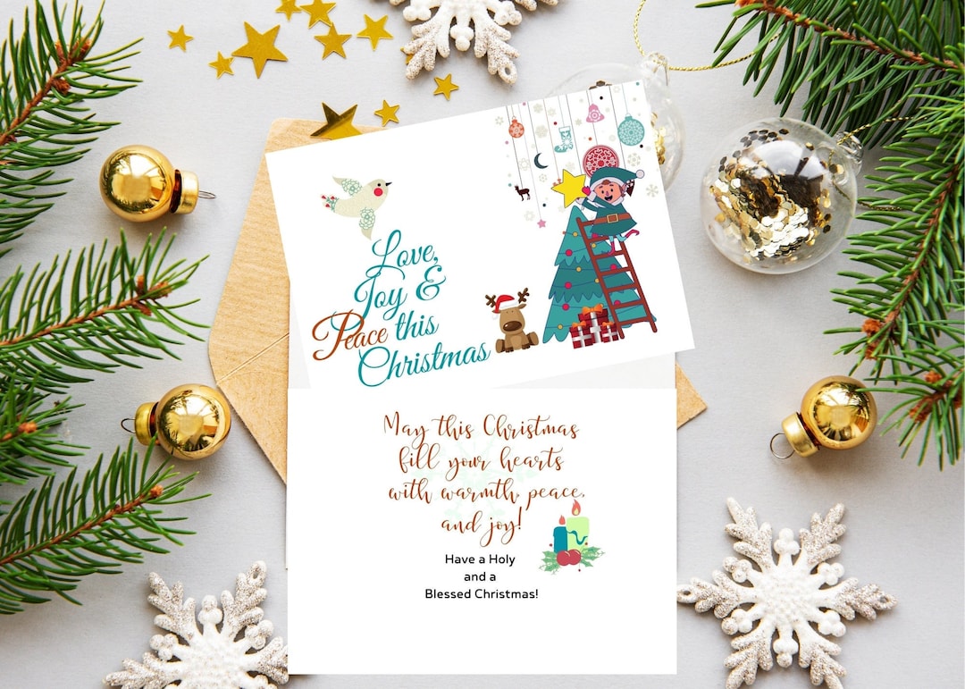 Printable Elf Christmas Card/warm Greeting Elf Christmas Cards Digital ...