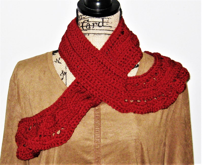 Women or Girls Red Crochet Scarf/ Crochet Winter Scarves - Etsy