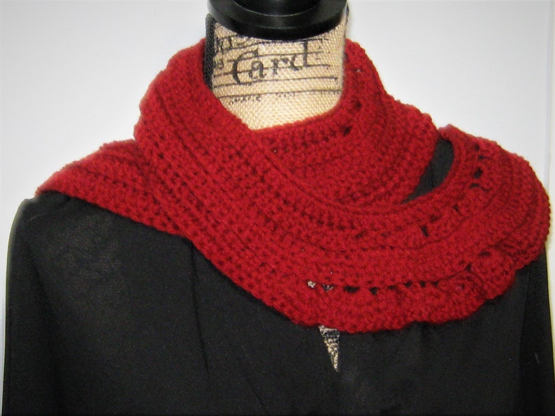 Women or Girls Red Crochet Scarf/ Crochet Winter Scarves - Etsy