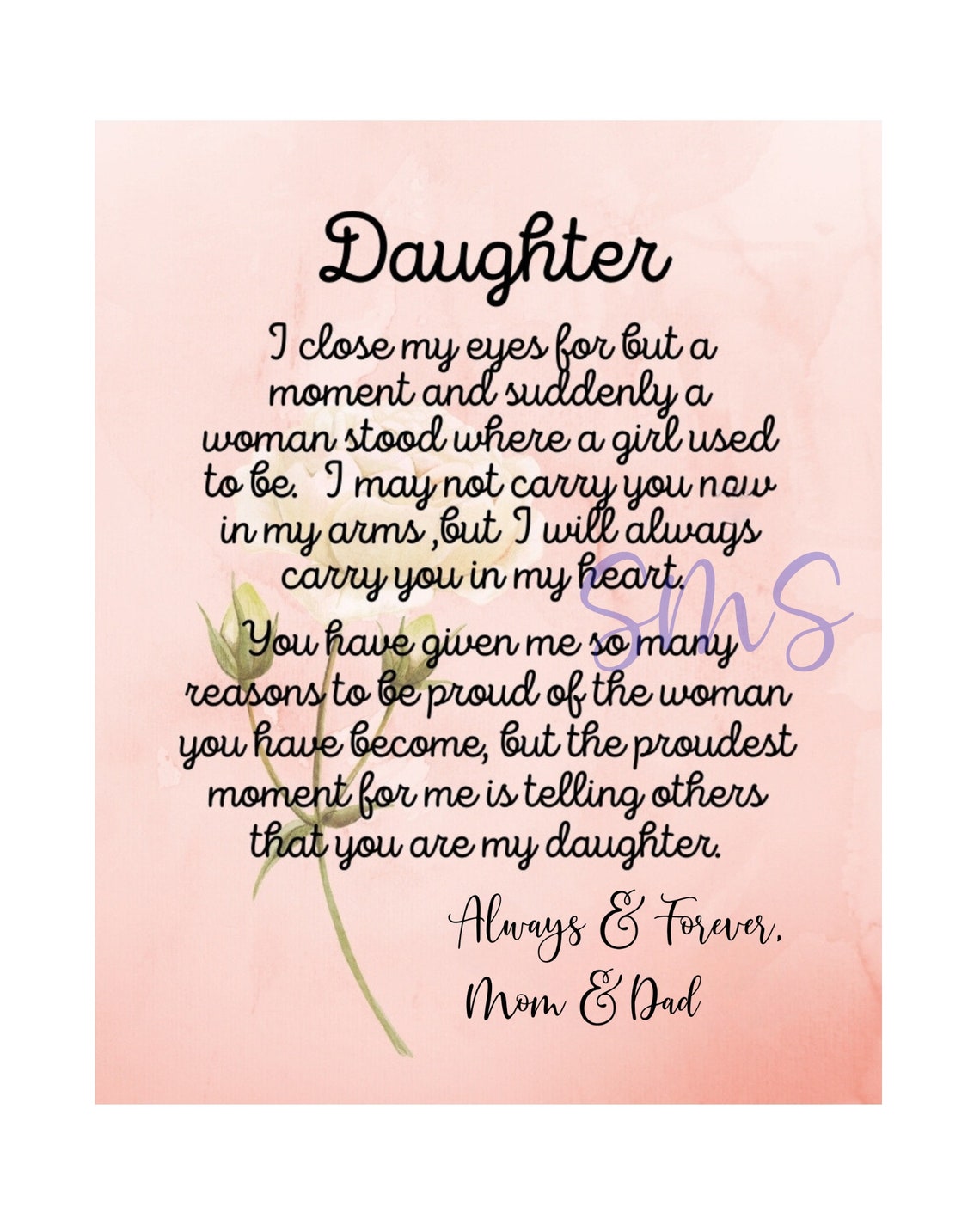 Daughters Letter, Digital Prints for Daughters, Instant Downloads, - Etsy