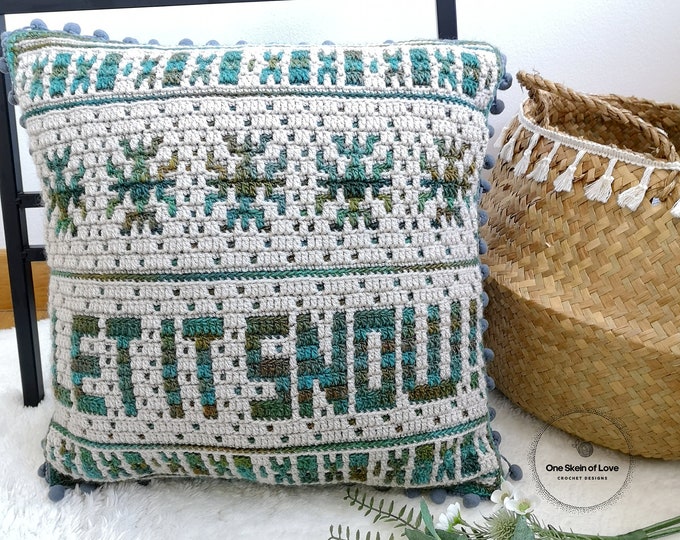 Let It Snow Cushion Panel, Crochet Panel Pattern, Cushion Pattern ...