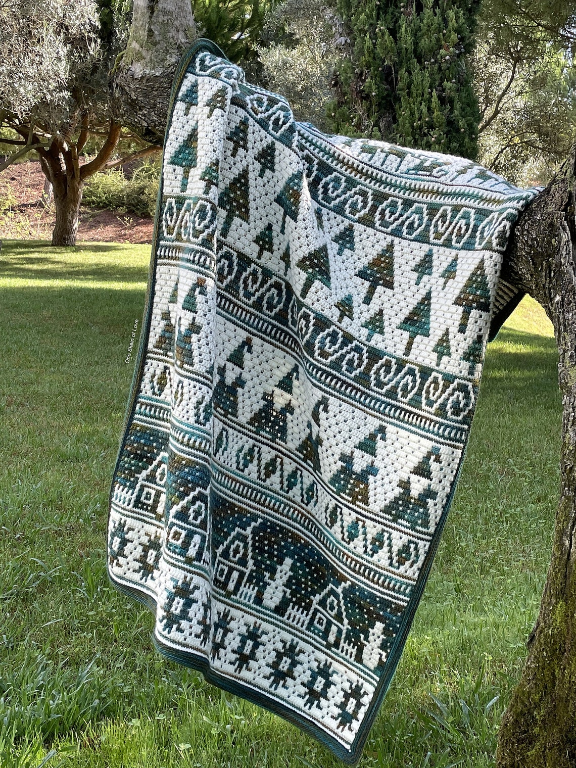 Wintry Forest Blanket Crochet Blanket Pattern Blanket - Etsy