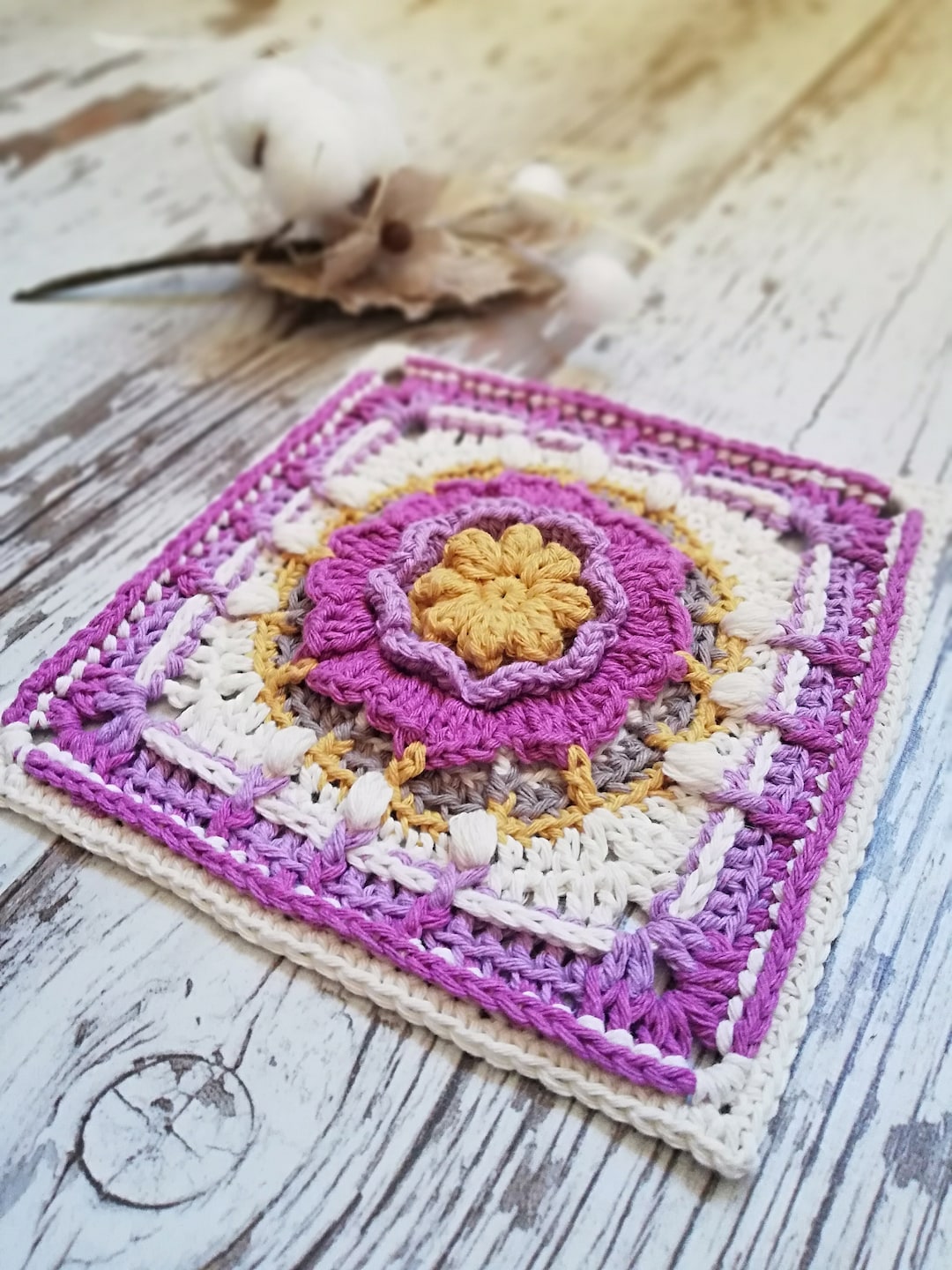 Crochet Pattern. Crochet Square Pattern. Crochet Square. Crochet Square ...