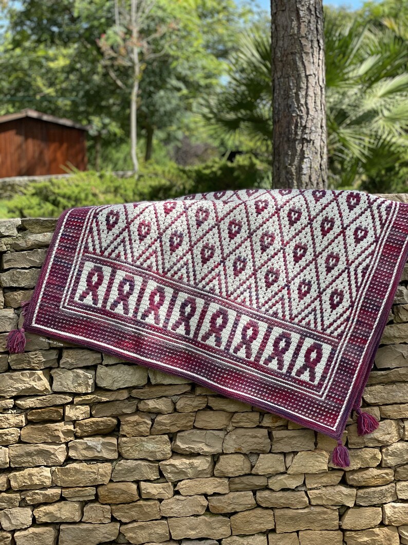 Hope Blanket, Crochet Blanket Pattern, Blanket Pattern, Mosaic Crochet ...