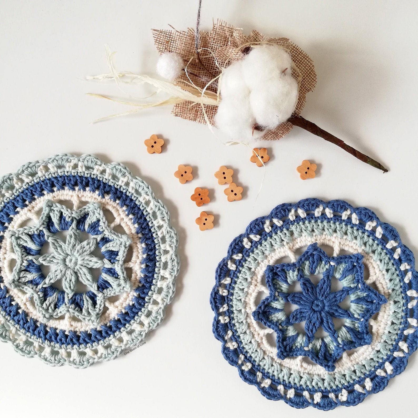 Crochet Coaster Pattern. Crochet Mandala Pattern. Crochet Pattern ...