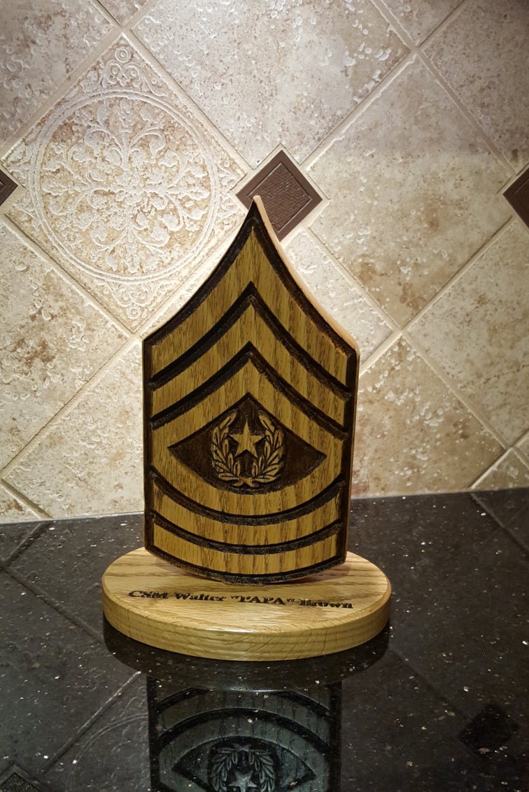 Army NCO Rank Desk Carving / PCS / Retirement Gift - Etsy