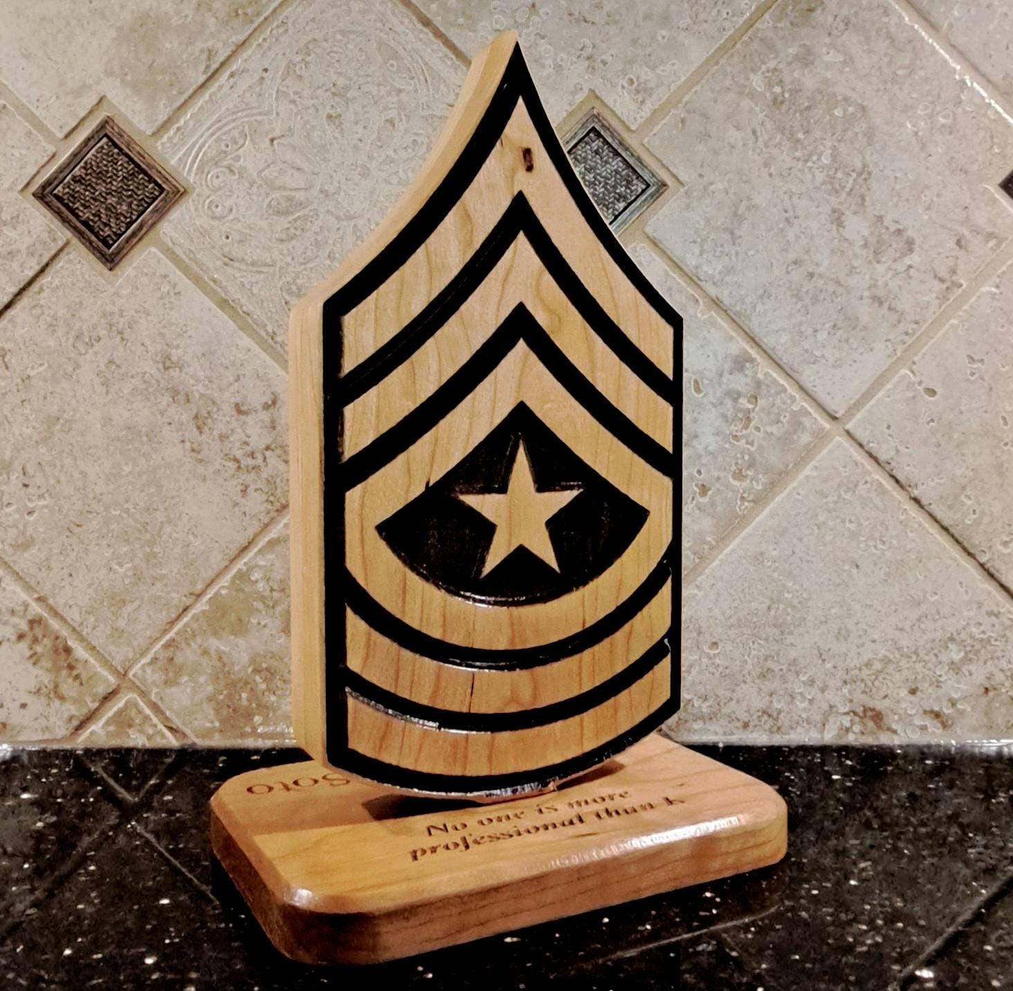 Army NCO Rank Desk Carving / PCS / Retirement Gift - Etsy