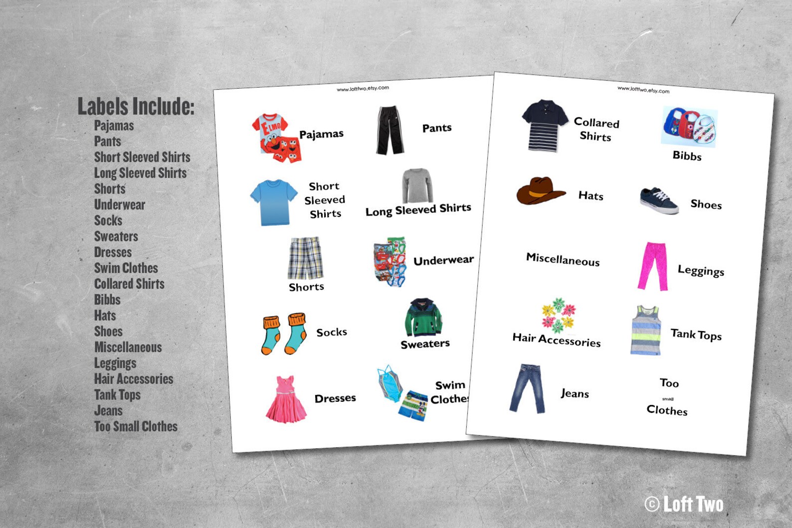 Clothing Labels / Clothes Organization / Stickers / Dresser Labels ...