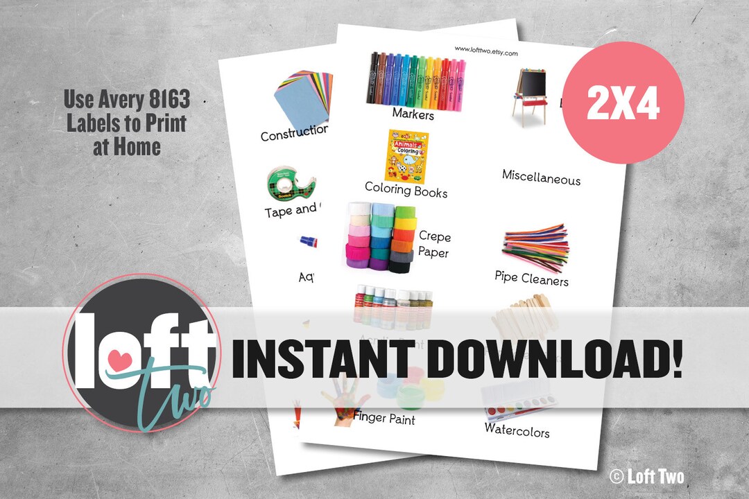 Arts and Crafts Labels / Art Room Classroom Organization / Stickers ...