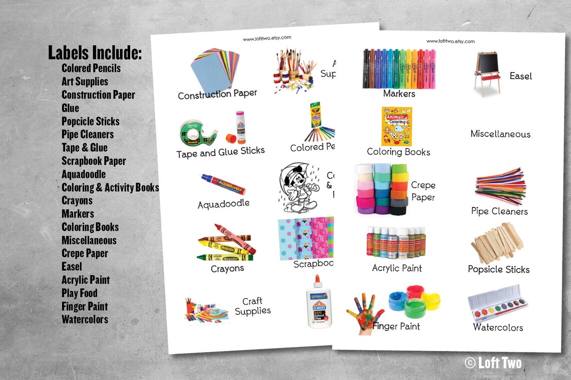 Arts and Crafts Labels / Art Room Classroom Organization / Stickers ...