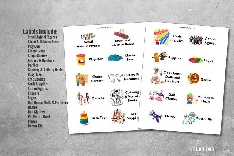 Toy Room Labels / Toy Organization / Stickers / Toy Bin Labels / Kids ...