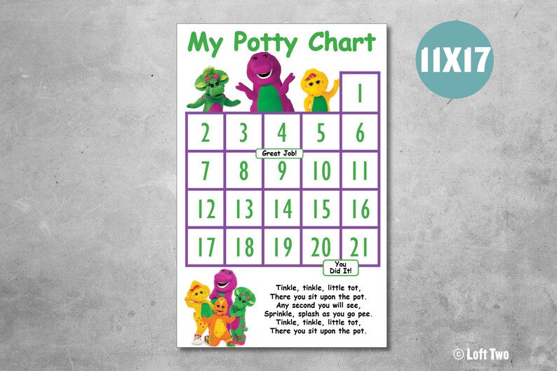 Barney & Friends Potty Training Sticker Chart / Barney / Baby | Etsy