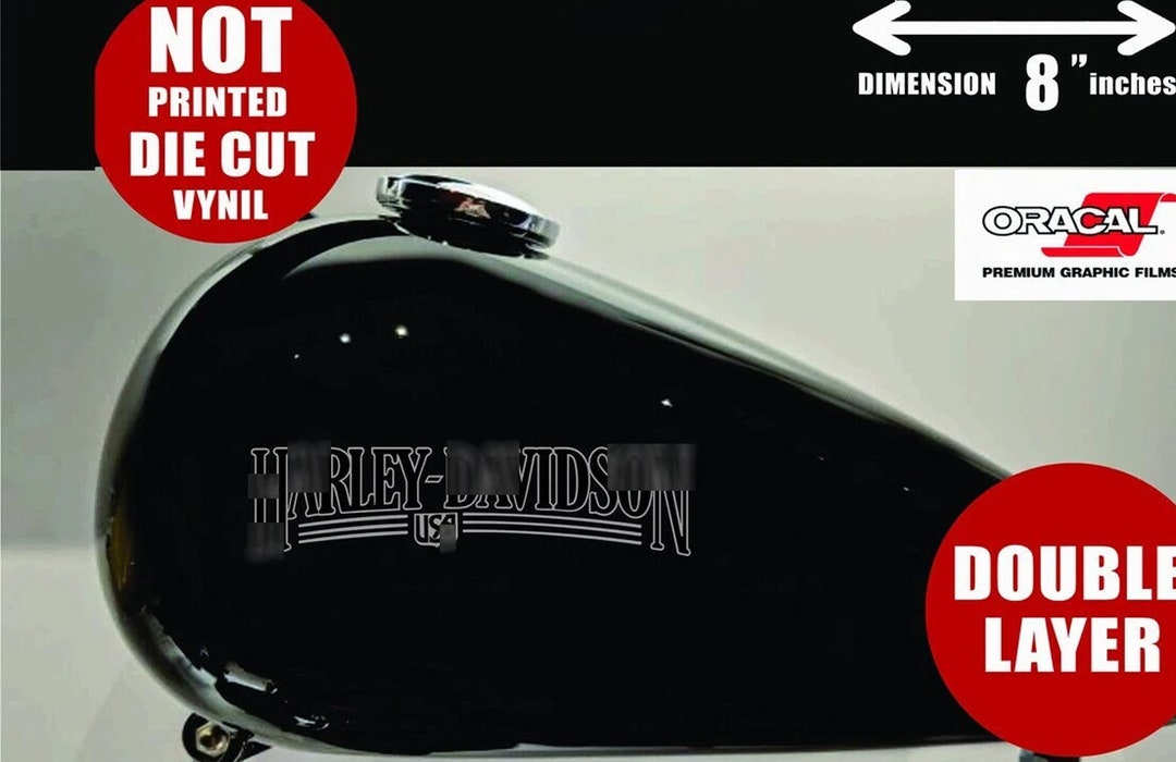 Harley.d Gas Tank STICKER TANK Logo Decal Motorcycle Tank Decals Silver ...