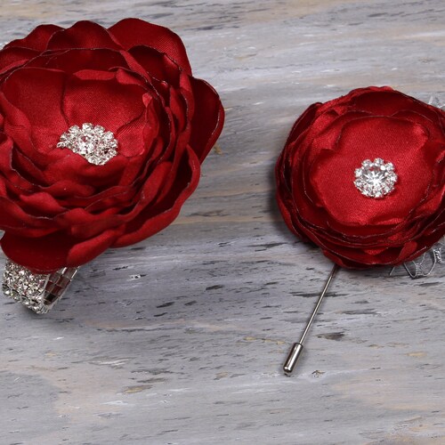 Wrist Corsage Red Wedding Corsage Mothers Corsage Corsage Prom - Etsy